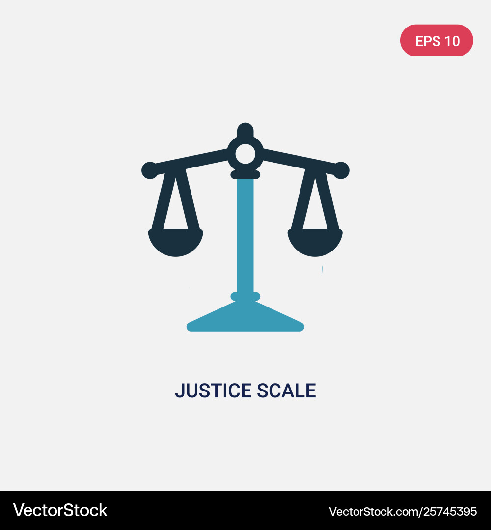 Two color justice scale icon from law Royalty Free Vector