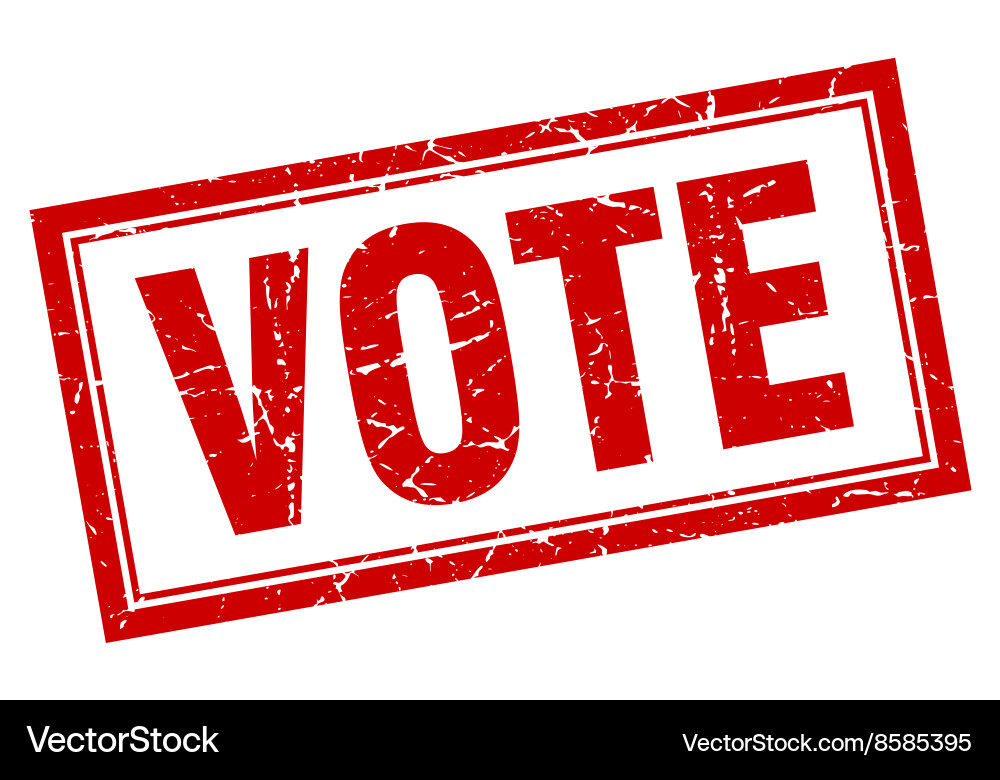 Vote red square grunge stamp on white Royalty Free Vector