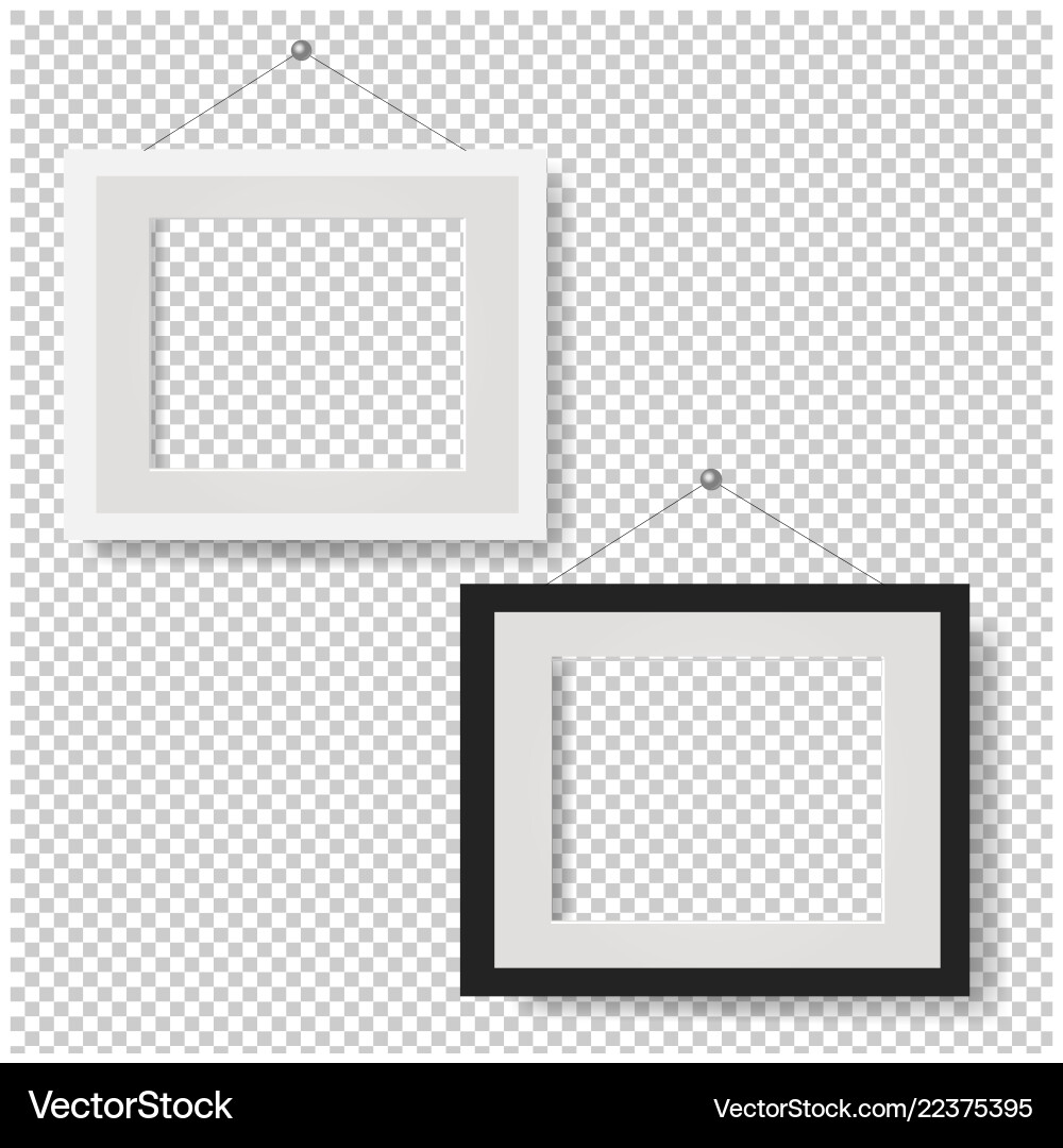 White picture frame set isolated transparent Vector Image