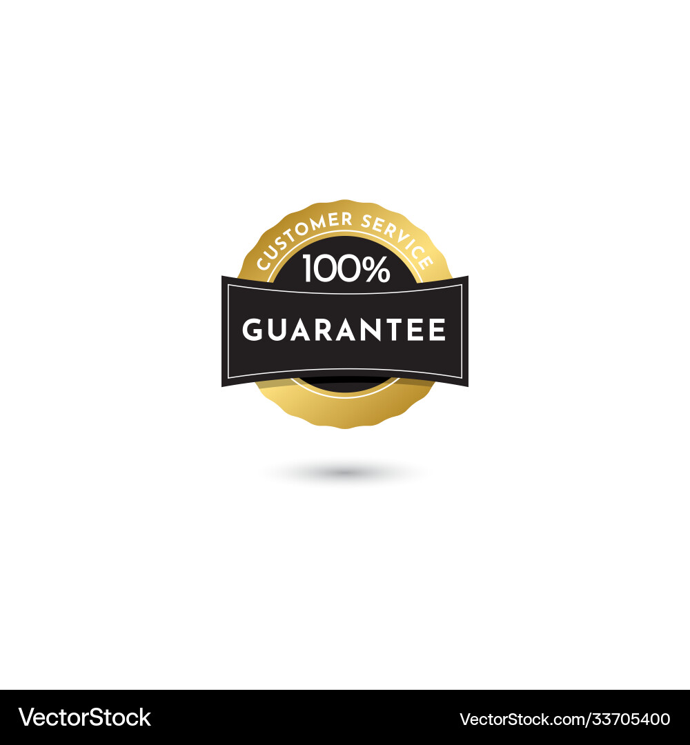 100 guarantee customer service badge logo Vector Image