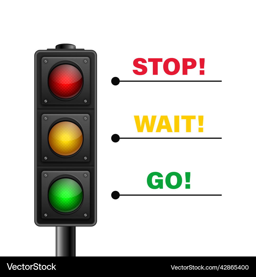 3d realistic road traffic lights isolated Vector Image
