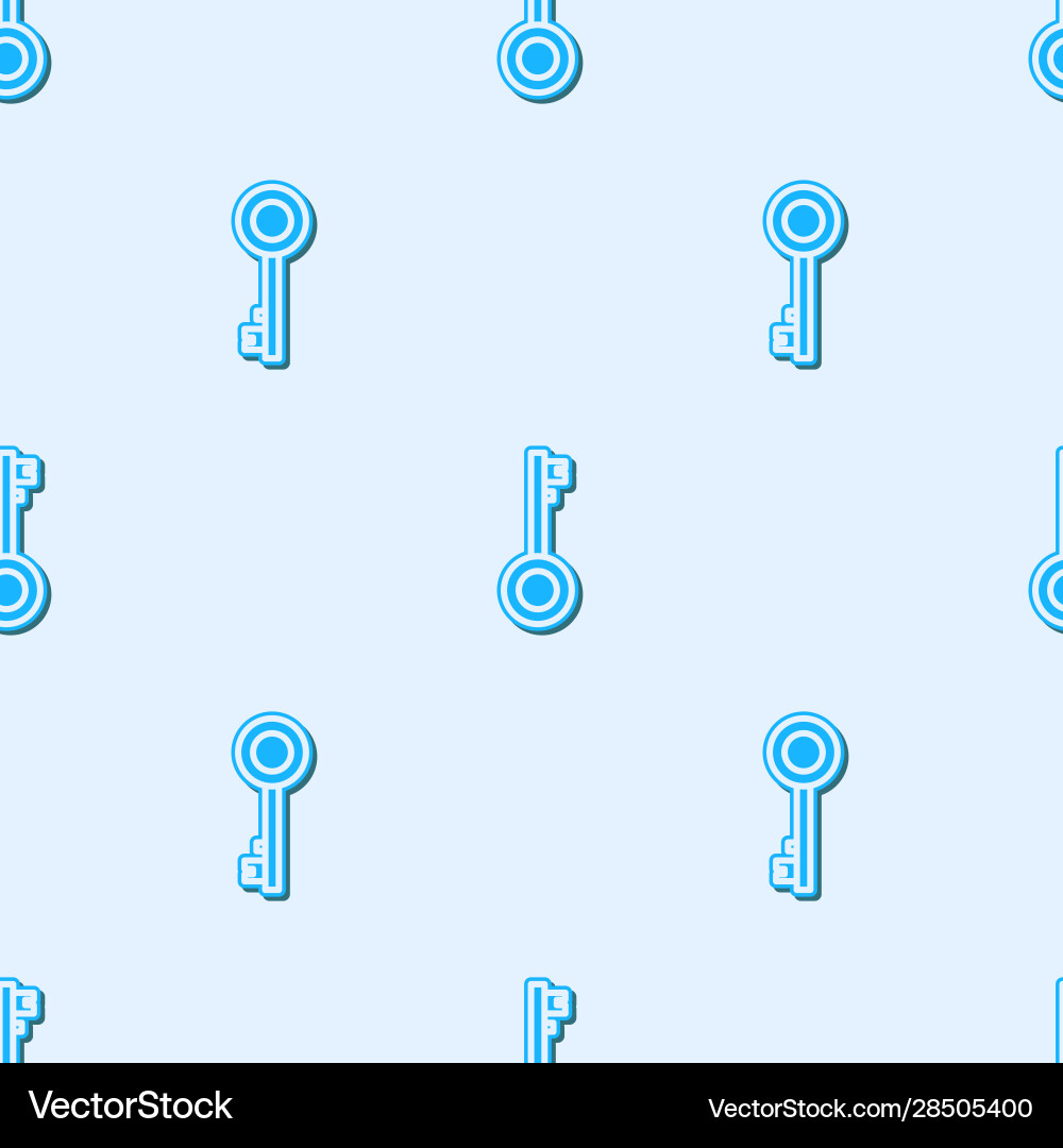 Blue line pirate key icon isolated seamless Vector Image