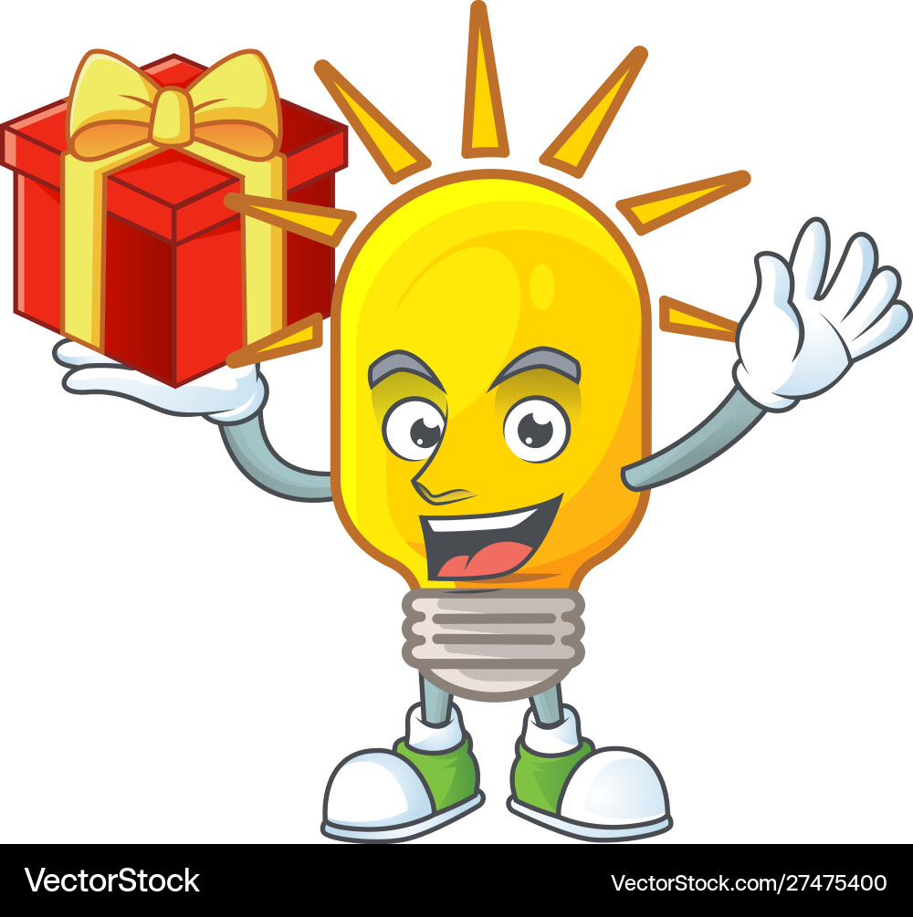 Bring gift lamp icon cartoon on white background Vector Image