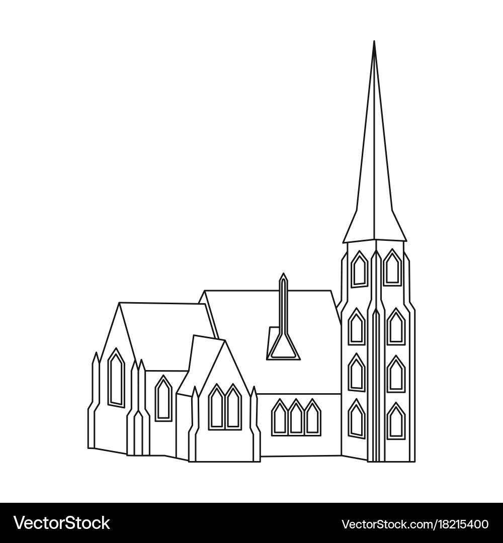 Building single icon in outline stylebuilding Vector Image