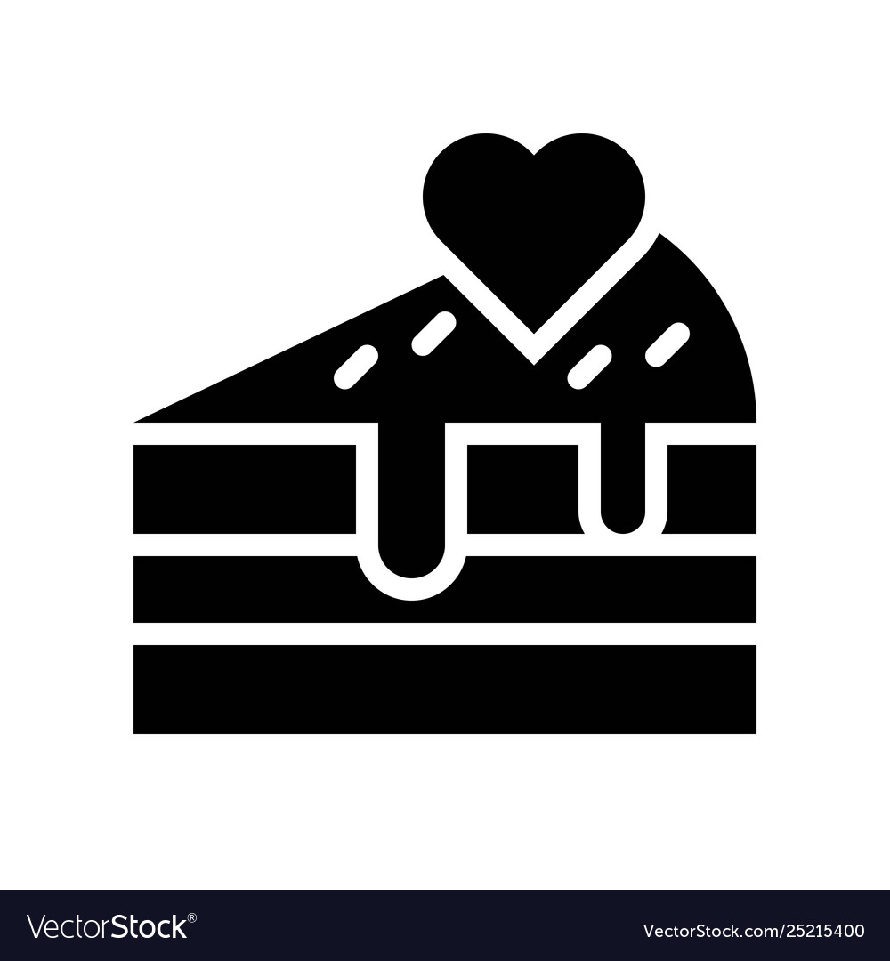 Cake isolated solid style icon Royalty Free Vector Image