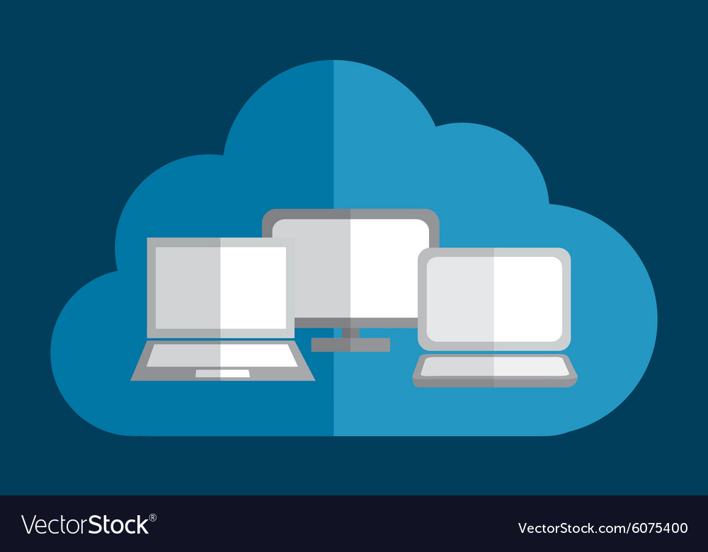 Cloud computing and hosting design Royalty Free Vector Image