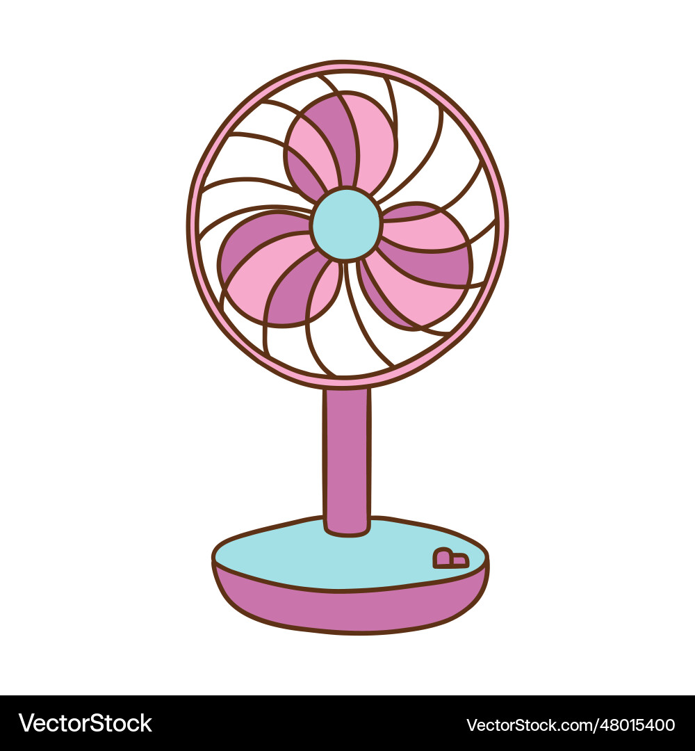 Desktop electrical fan pink color hand Royalty Free Vector