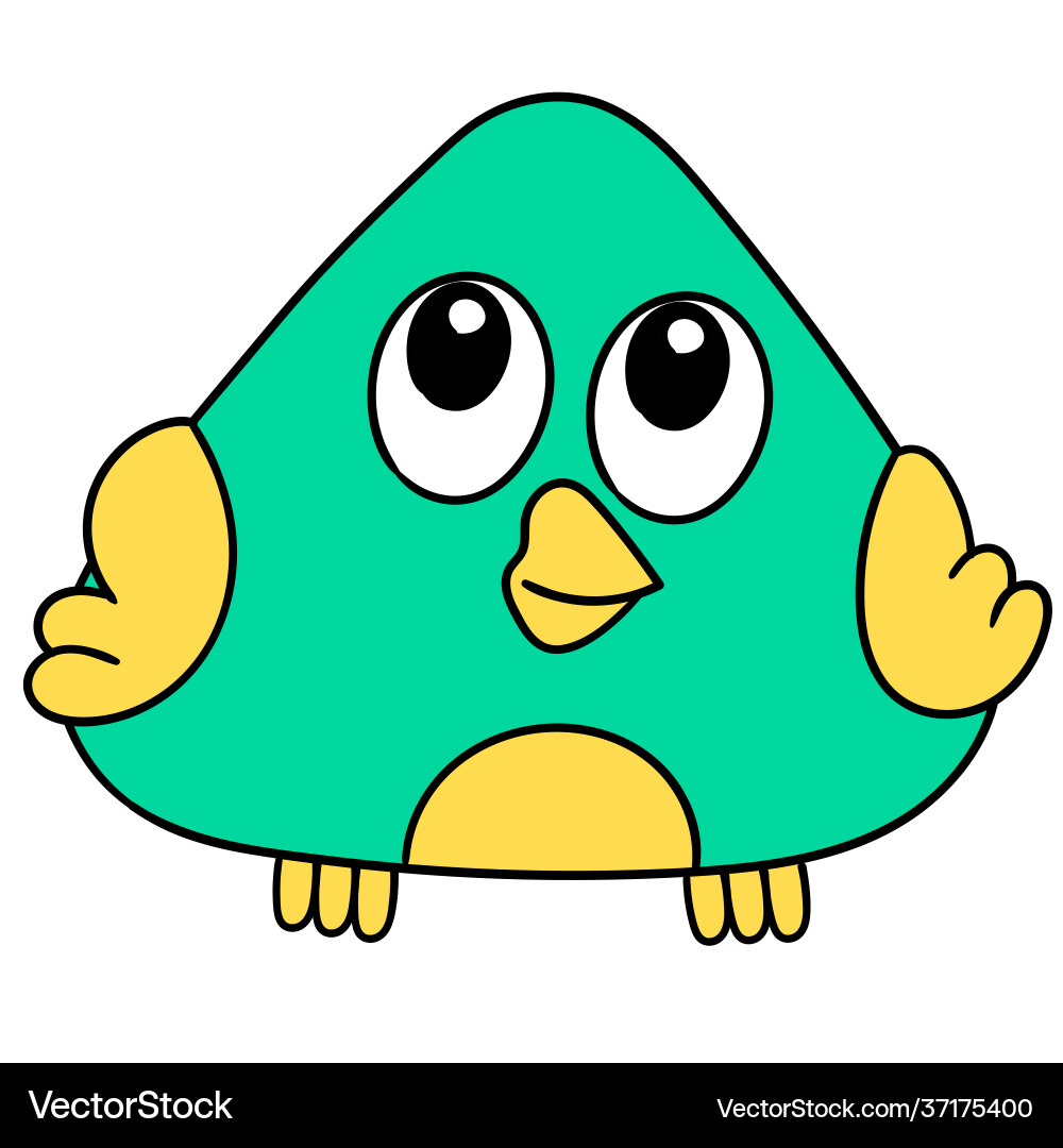 Emoticon a happy birds head doodle icon image Vector Image