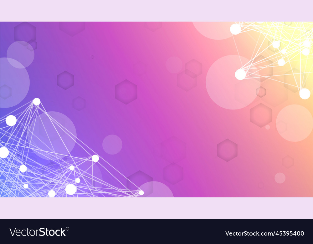 Hexagon abstract gradient background with neural Vector Image Hexagon abstract gradient background with neural Vector Image