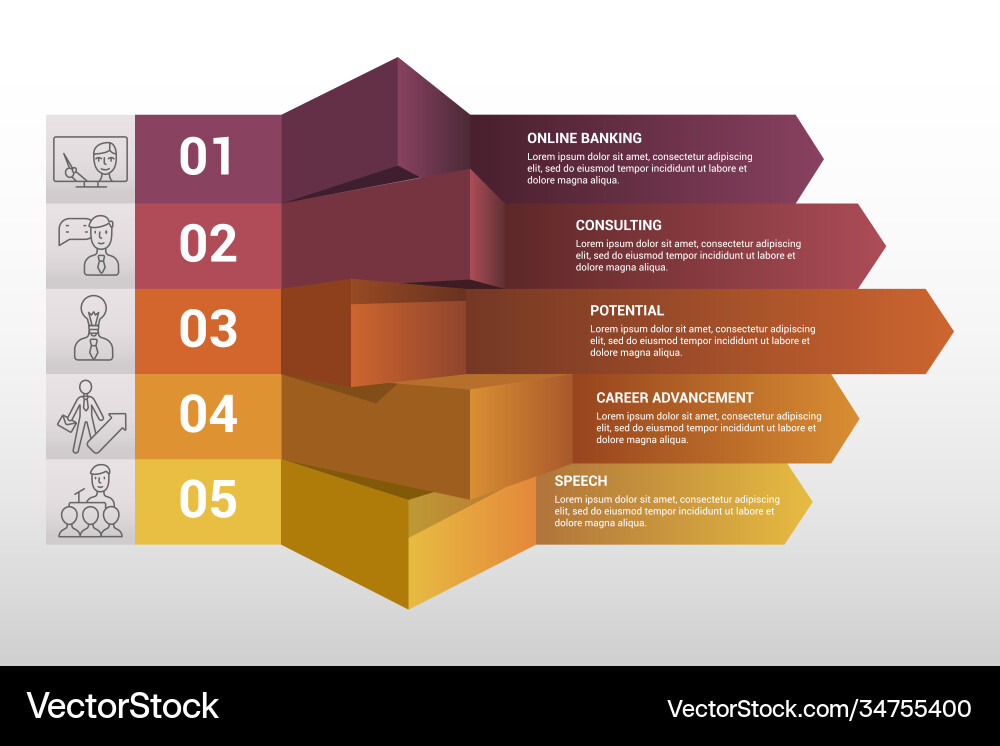 Infographic business training template icons Vector Image