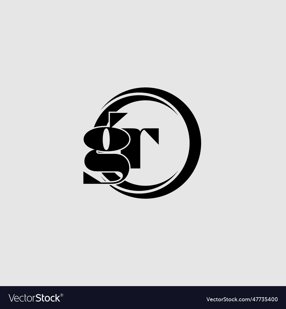 Letters gr simple circle linked line logo Vector Image