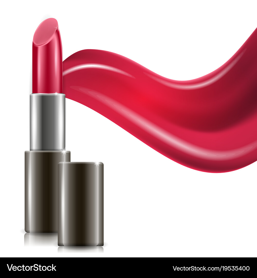 Lipstick realistic with red color Royalty Free Vector Image