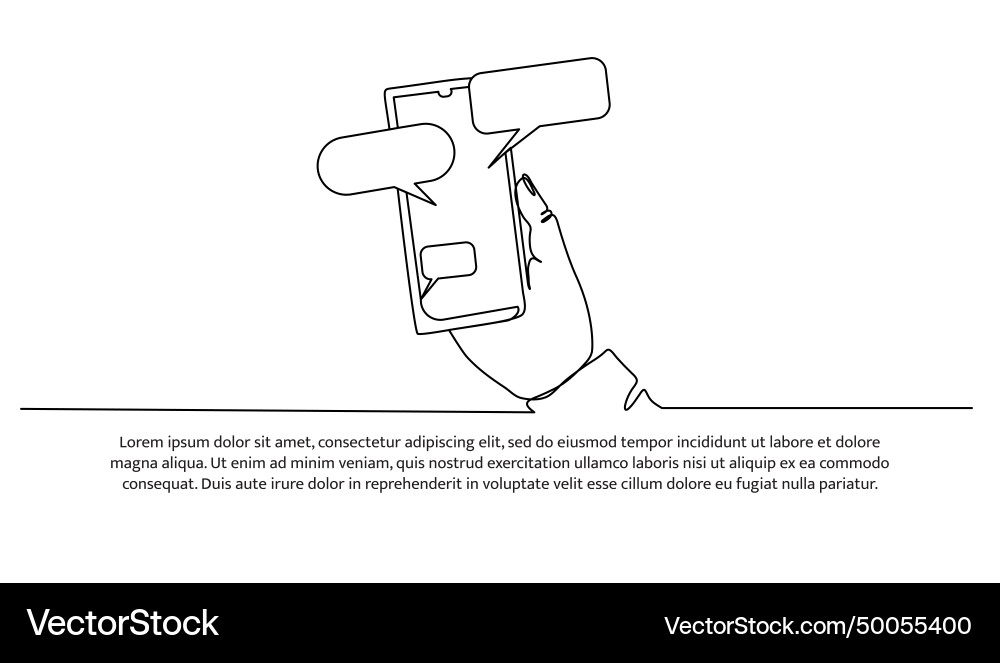 One continuous line design of hand holds Vector Image