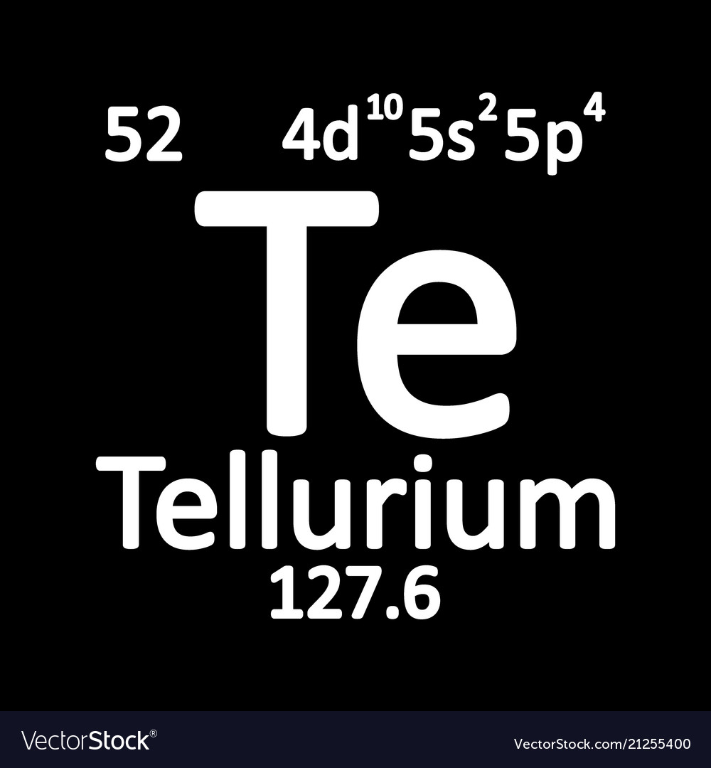 Periodic Table Element Tellurium Icon Royalty Free Vector