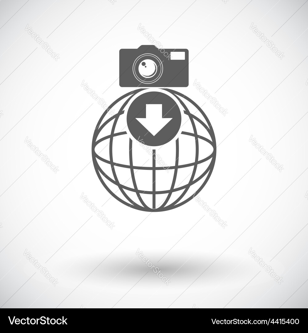 Photo download single icon Royalty Free Vector Image