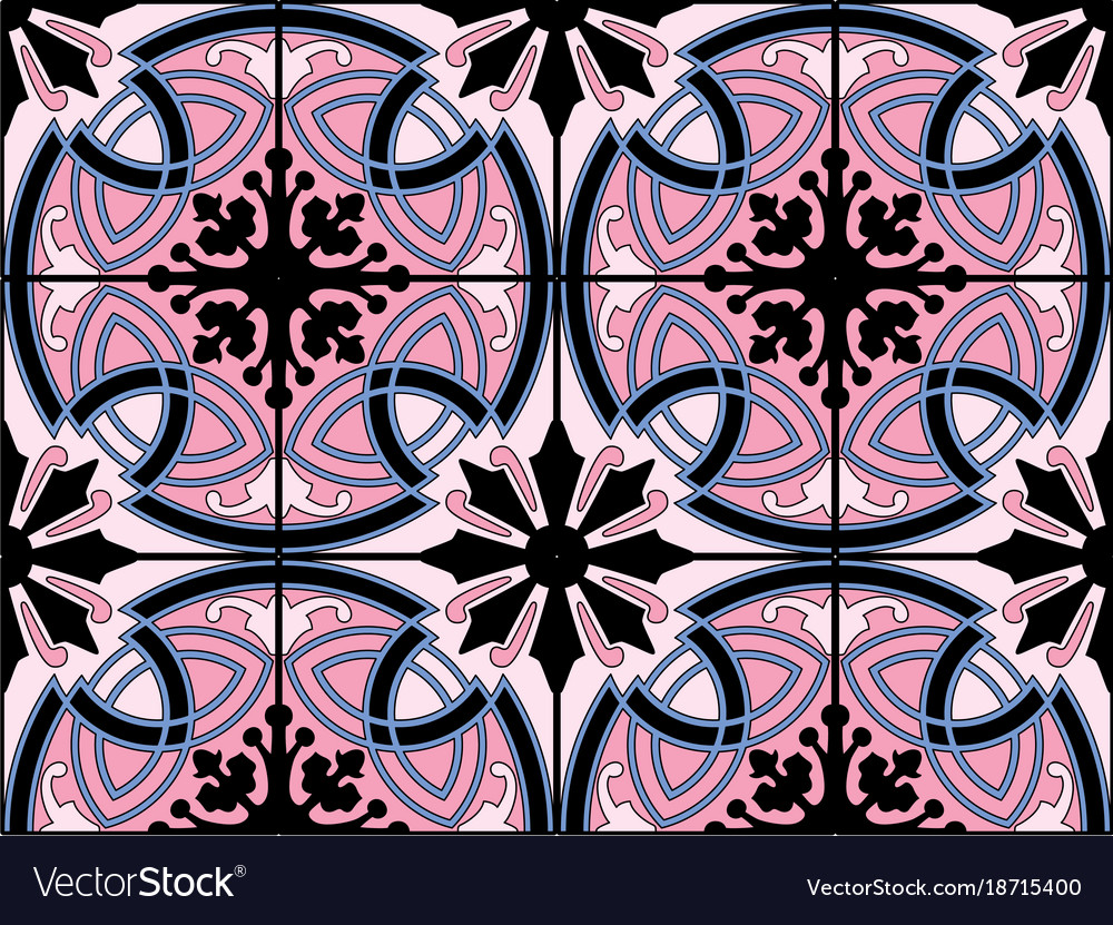 Pink patterned tile Royalty Free Vector Image - VectorStock