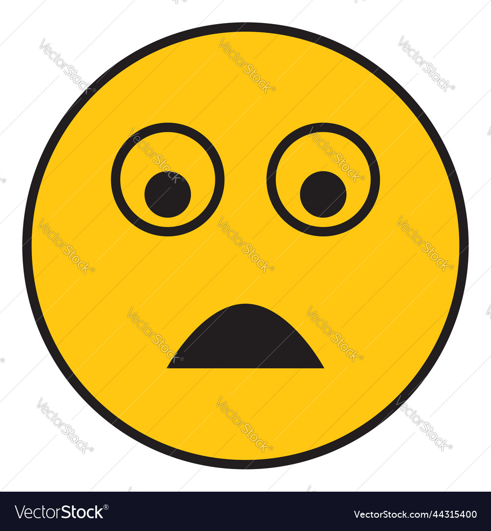 Scared smiley on a white background Royalty Free Vector
