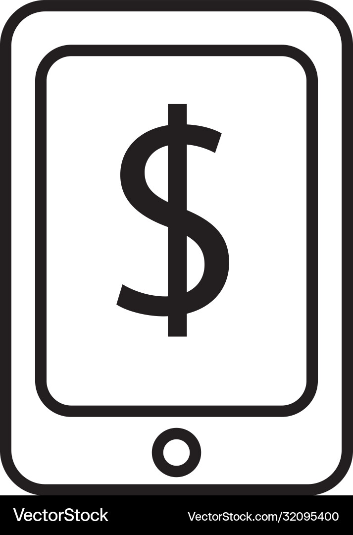 Smartphone with dollar symbol and padlock line Vector Image