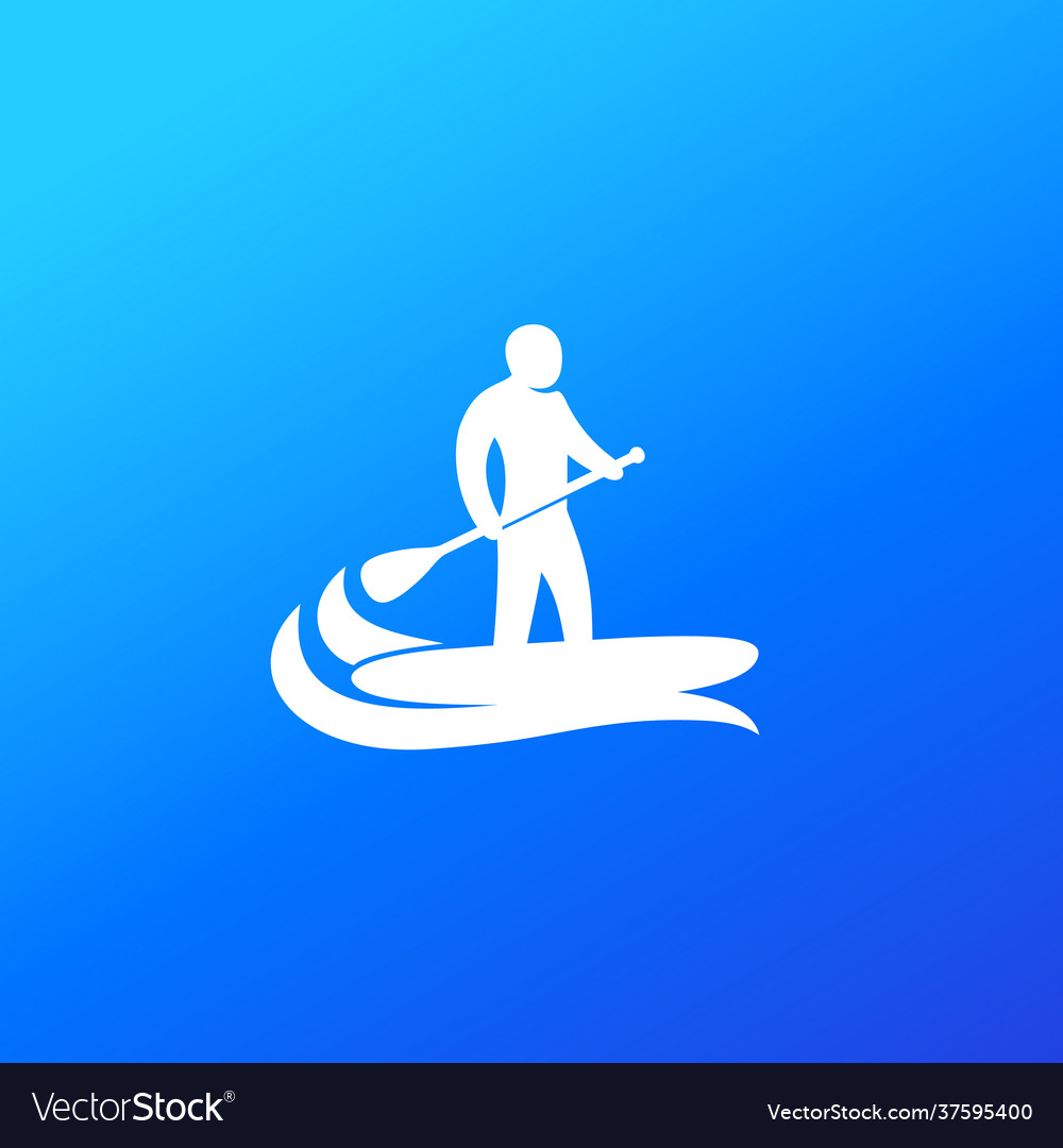 Sup stand up paddle surf board icon Royalty Free Vector