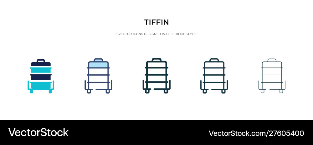 Tiffin icon in different style two colored and Vector Image