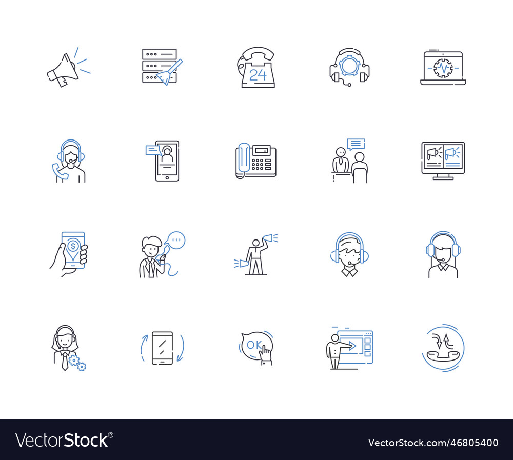 Voice communication line icons collection talk Vector Image Voice communication line icons collection talk Vector Image
