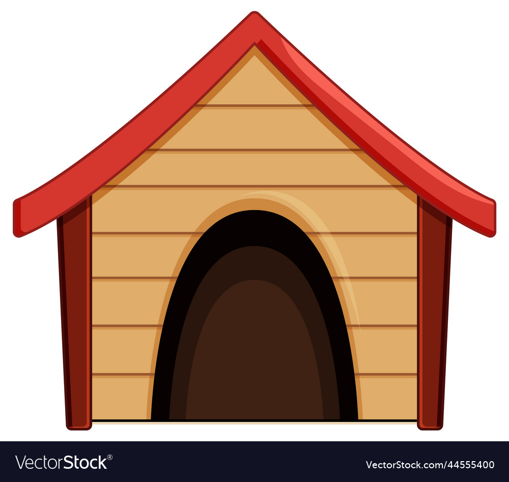 Wooden dog house isolated Royalty Free Vector Image