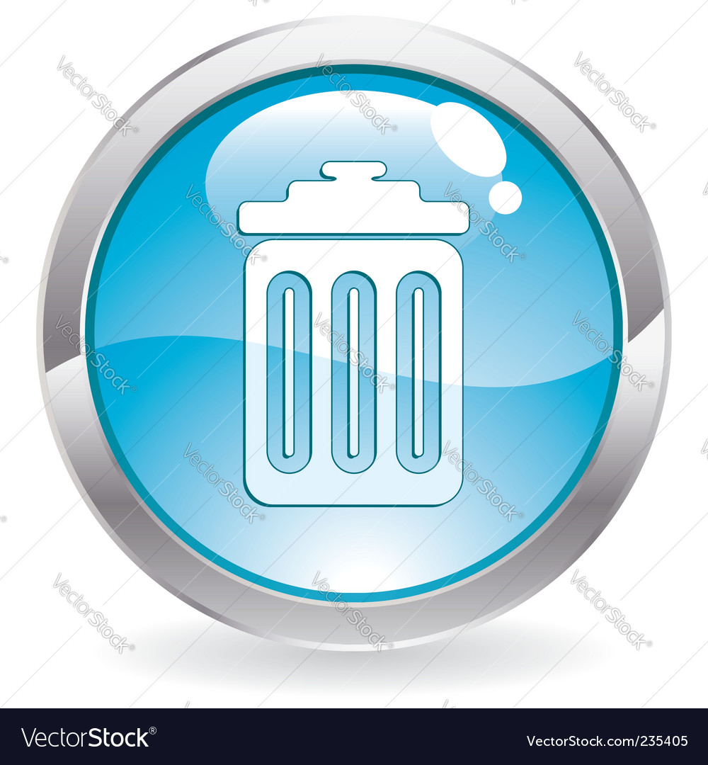 Button with trash Royalty Free Vector Image - VectorStock