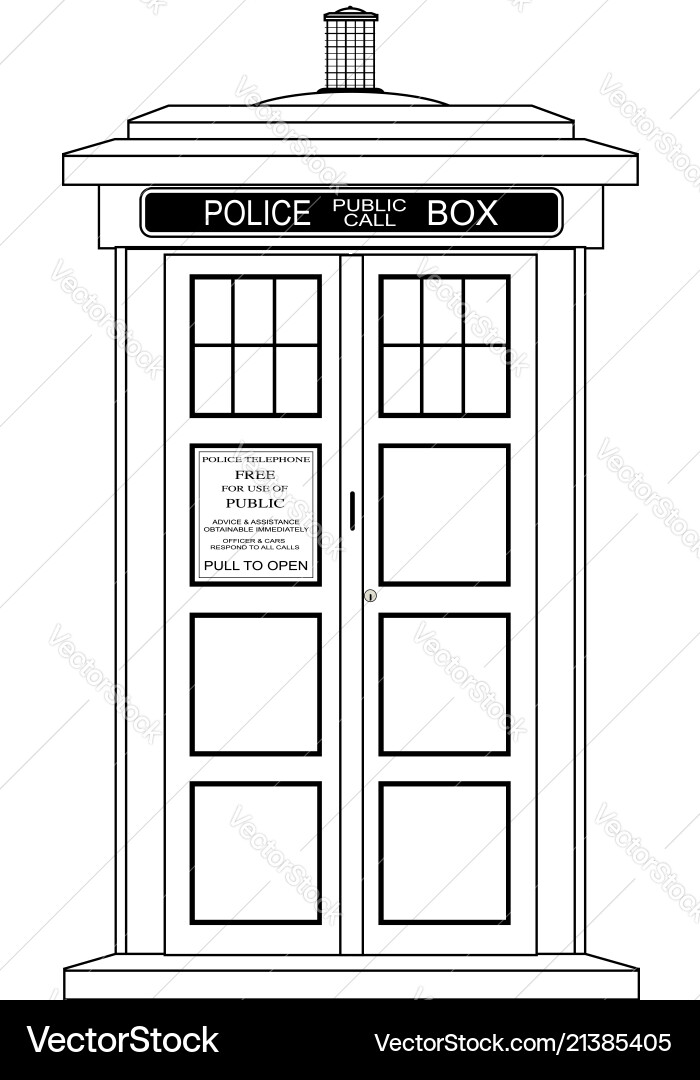 Classic Police Box Illustration Royalty Free Vector Image