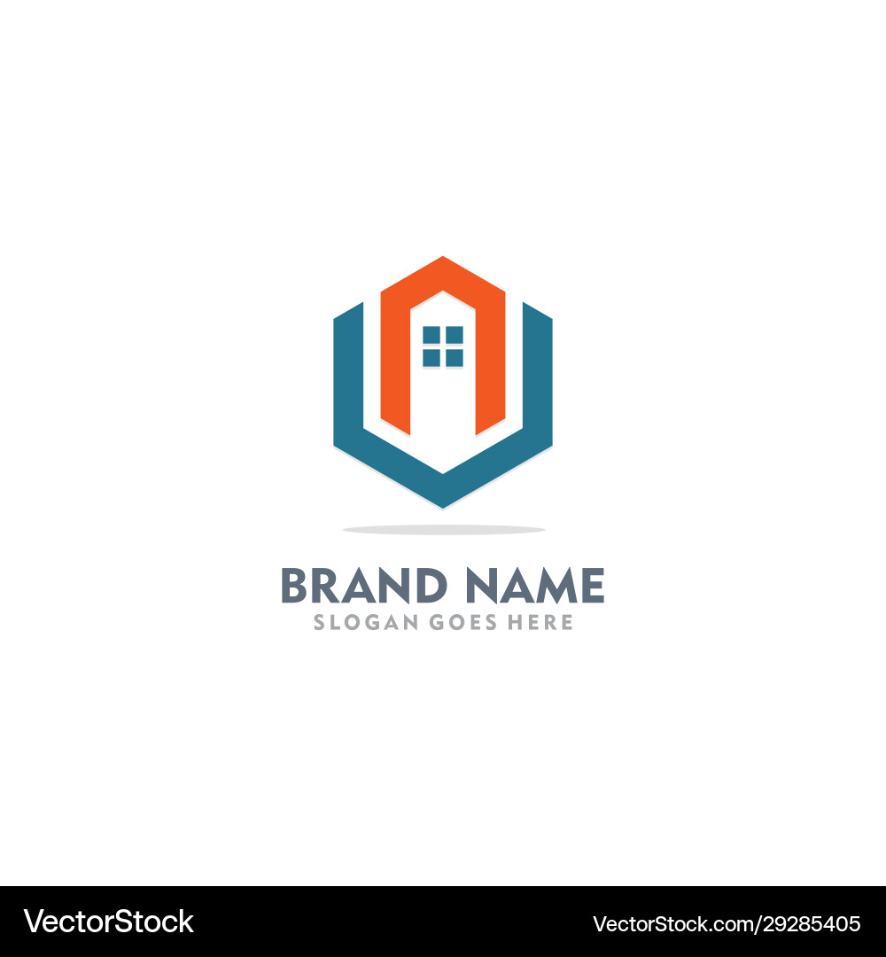 Home realty polygon line company logo Royalty Free Vector