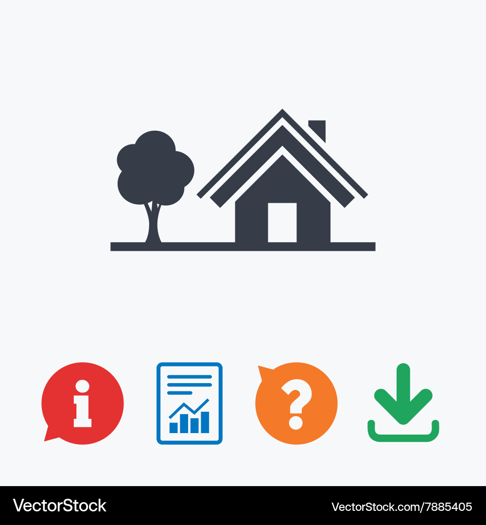 Home sign icon house with tree symbol Royalty Free Vector