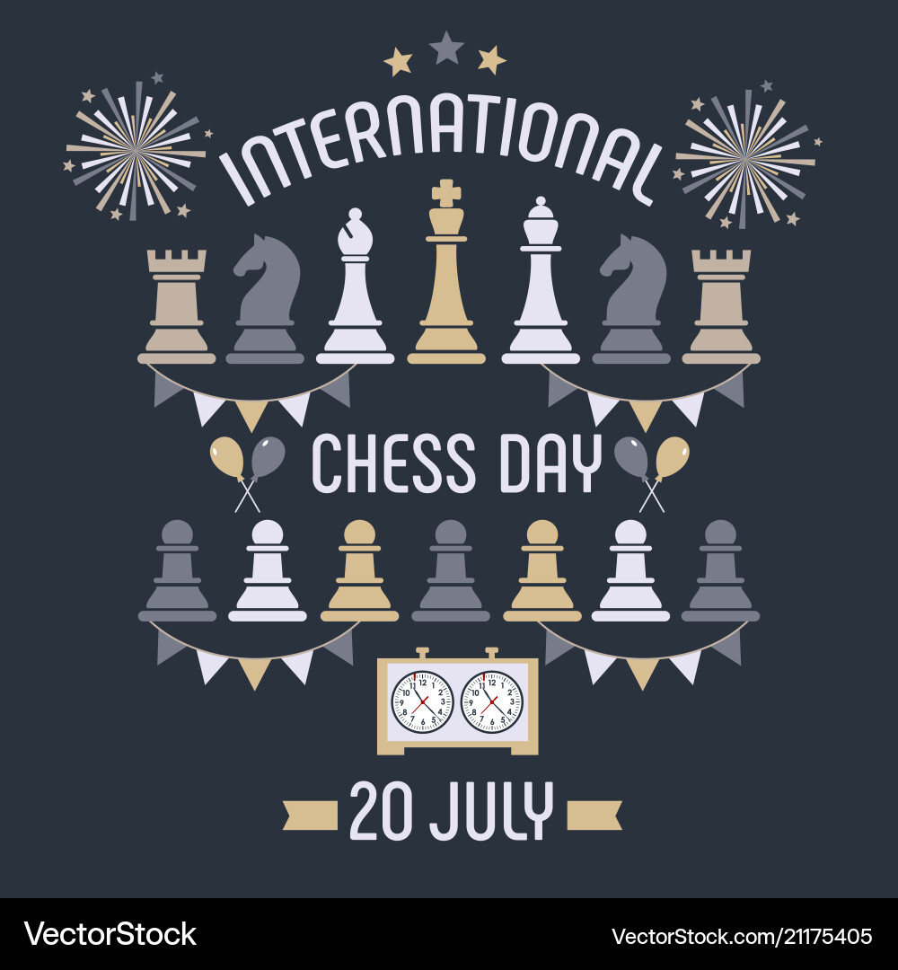 International chess day is celebrated annually on Vector Image