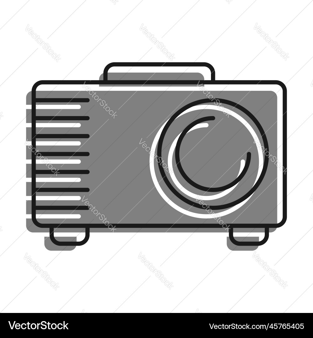Linear icon cinema projector for projecting film Vector Image