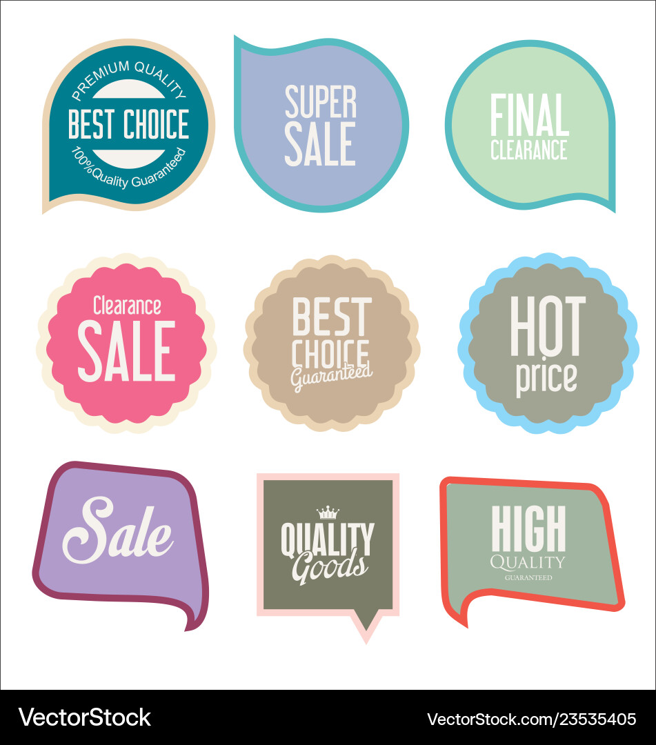 Modern sale stickers collection 3 Royalty Free Vector Image