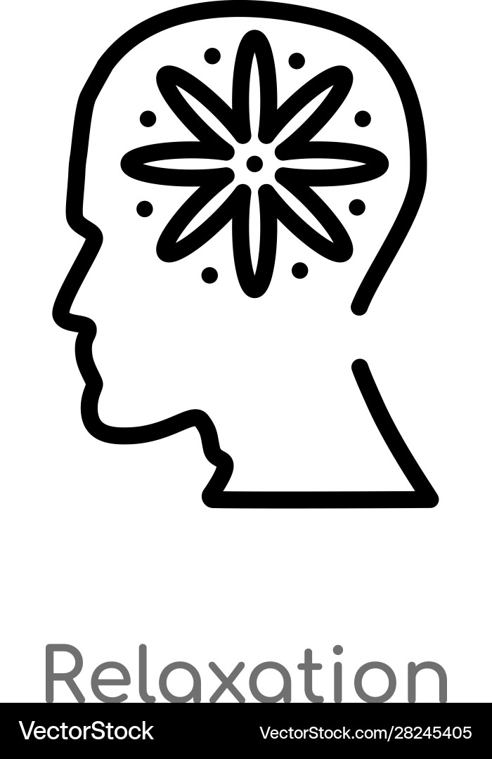 Outline relaxation icon isolated black simple Vector Image