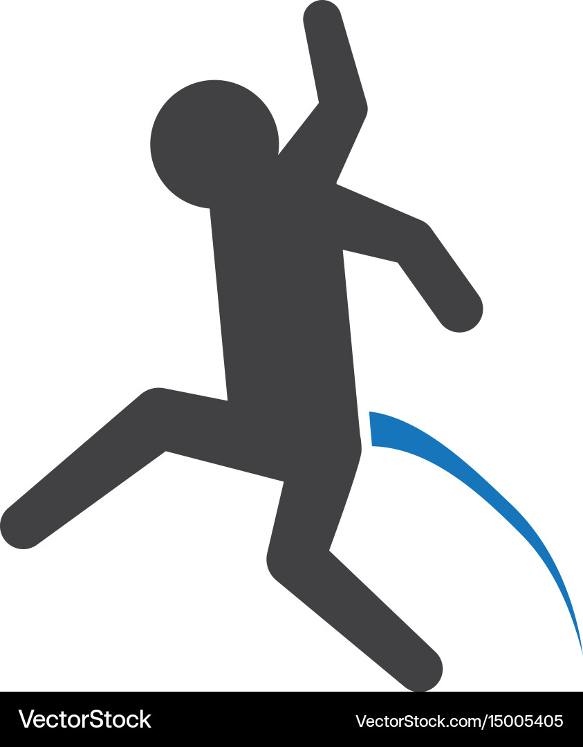 Pictograph man jumping up concept Royalty Free Vector Image