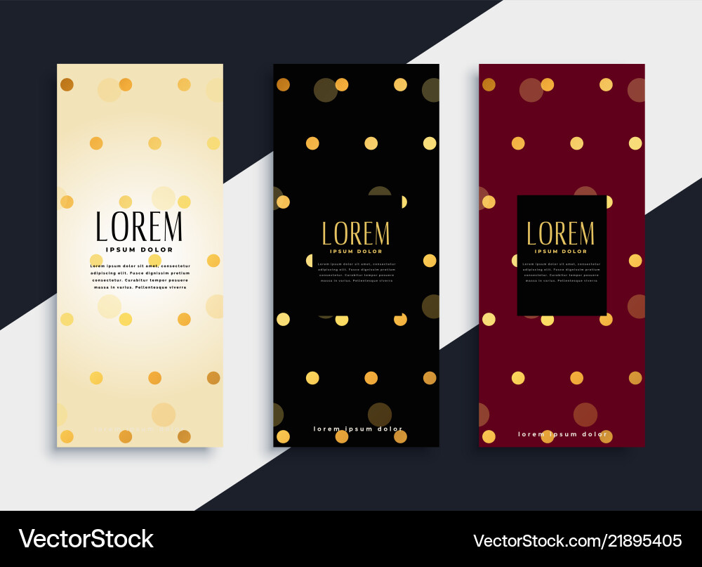 Premium set of polka dots pattern banners Vector Image