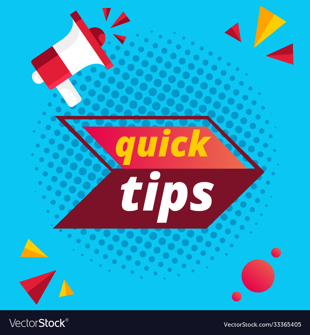 Quick tips modern helpful composition Royalty Free Vector