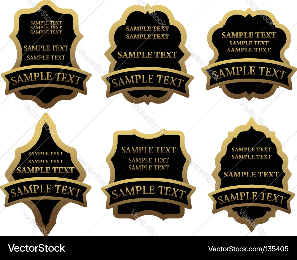 Set of golden labels Royalty Free Vector Image