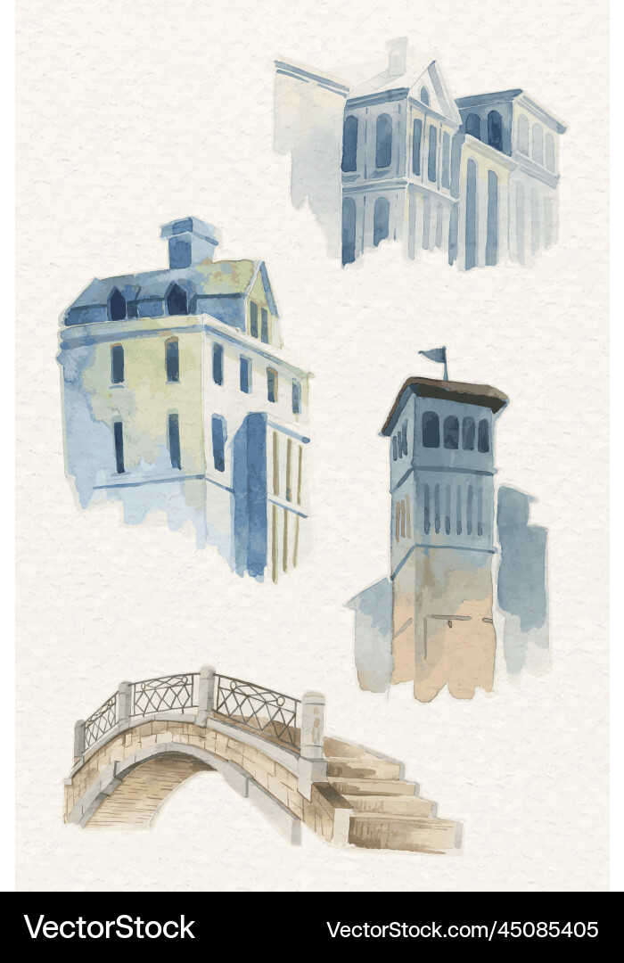Vintage european architectural building Royalty Free Vector