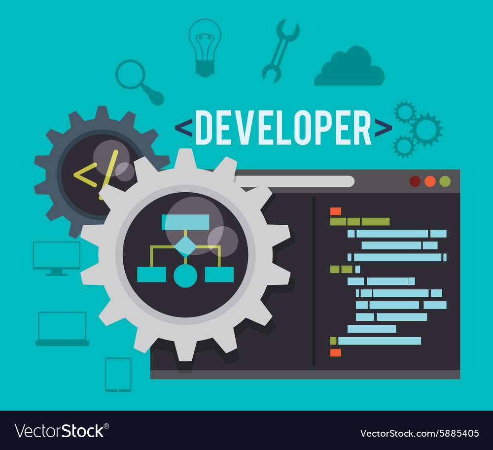 Web developer design Royalty Free Vector Image