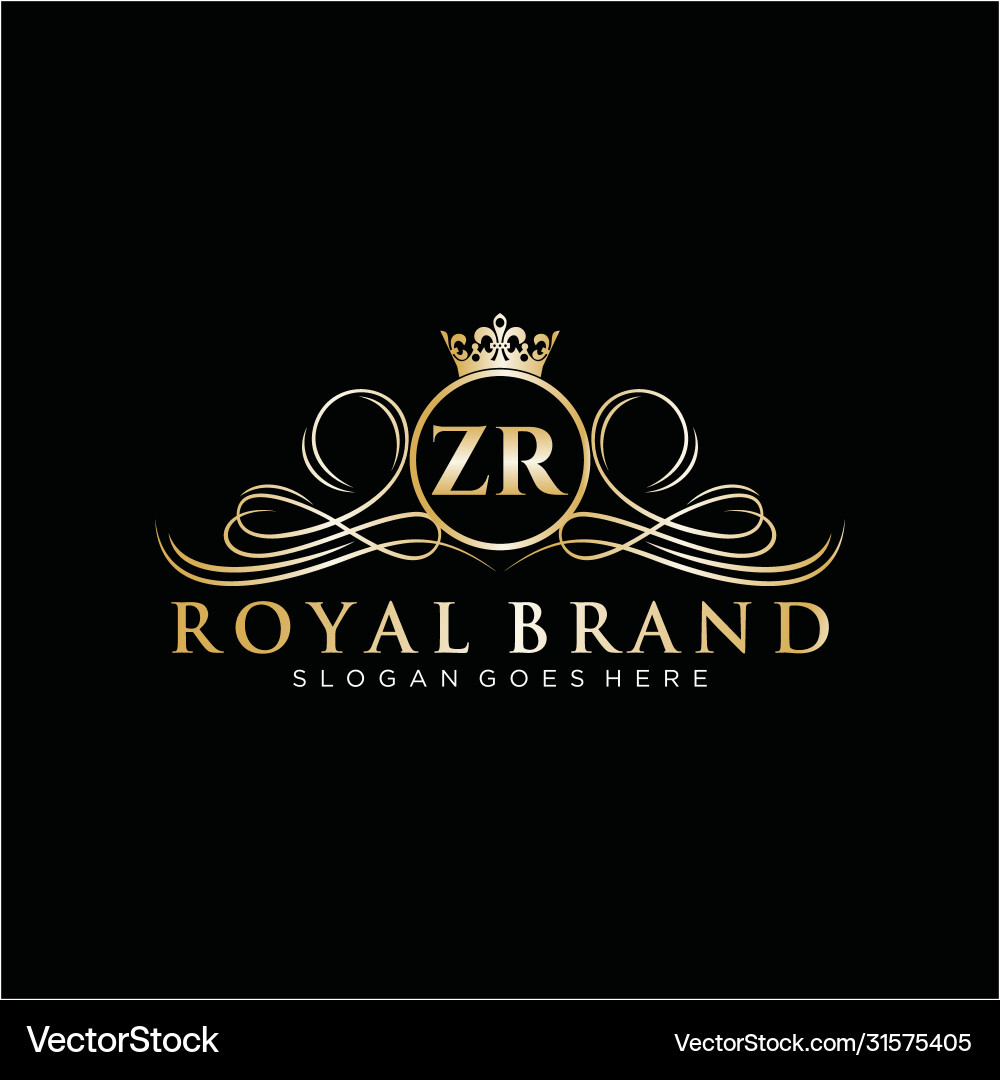 Zr letter initial luxurious brand logo template Vector Image
