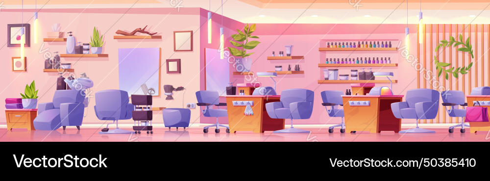 Beauty salon interior design Royalty Free Vector Image