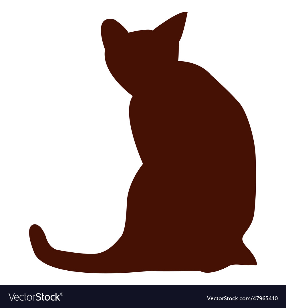 Cat Silhouette In Red Royalty Free Vector Image