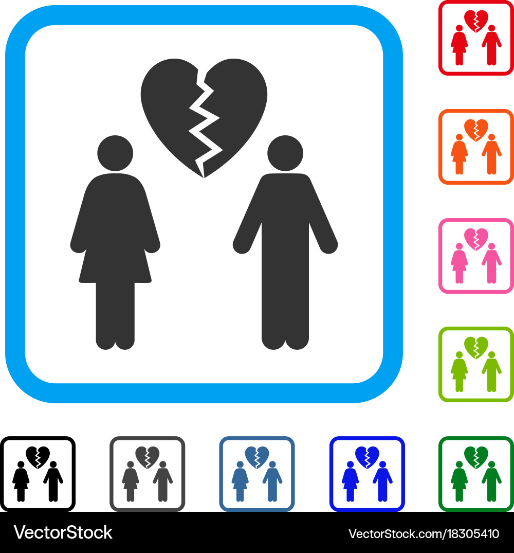 Family divorce framed icon Royalty Free Vector Image