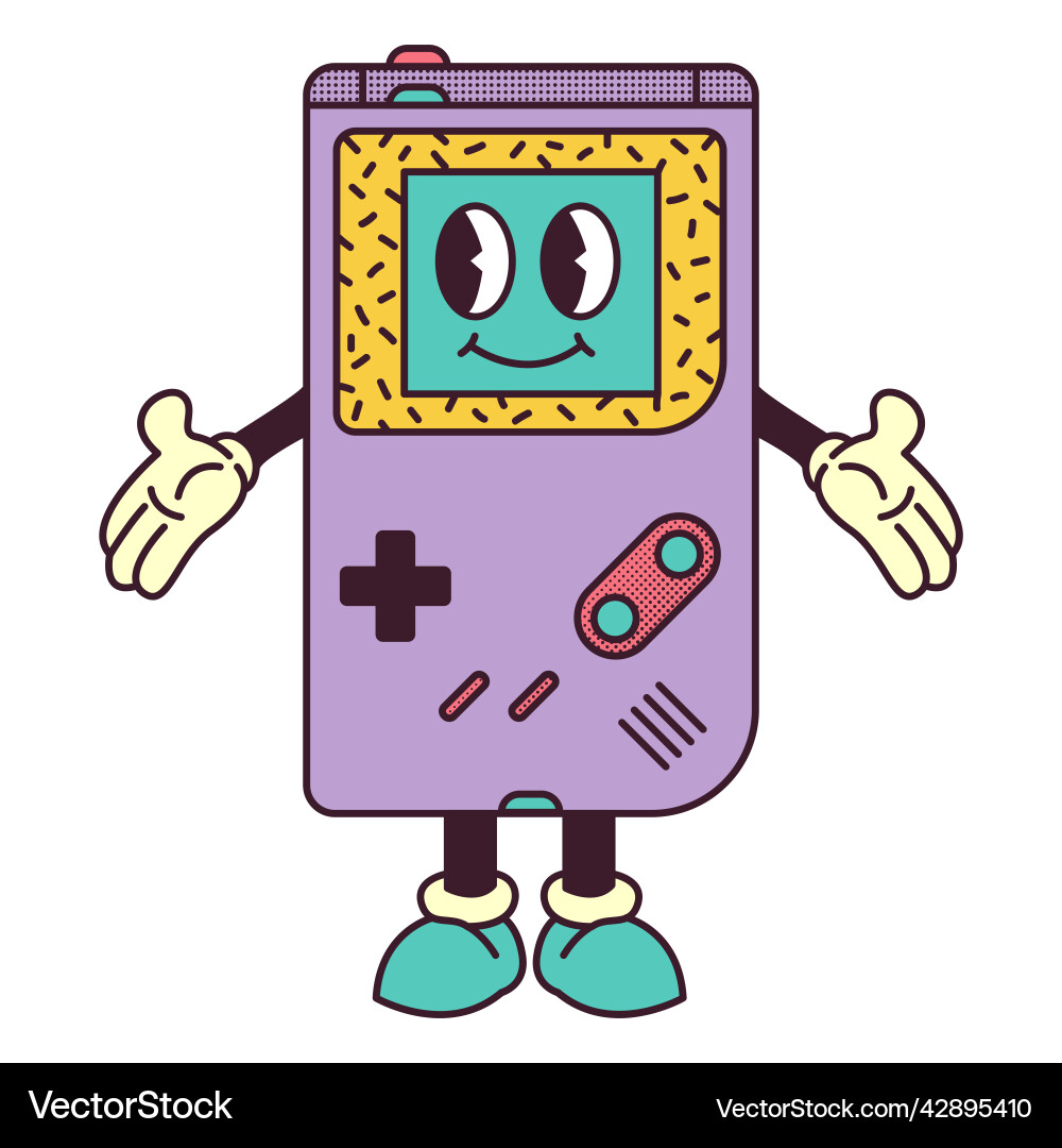 Gameboy retro cartoon high quality Royalty Free Vector Image