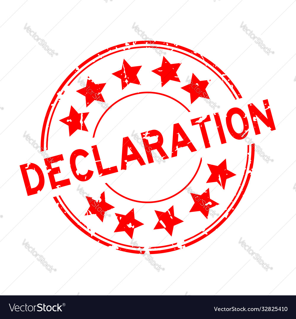 Grunge red declaration word round rubber seal Vector Image