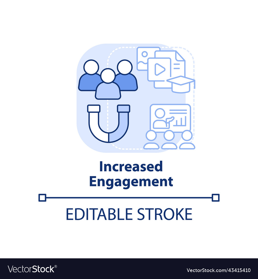 Increased engagement light blue concept icon Vector Image Increased engagement light blue concept icon Vector Image
