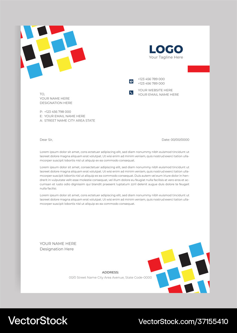 Letter head templates for multinational company Vector Image