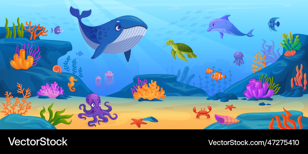Cartoon Underwater Ocean Scene