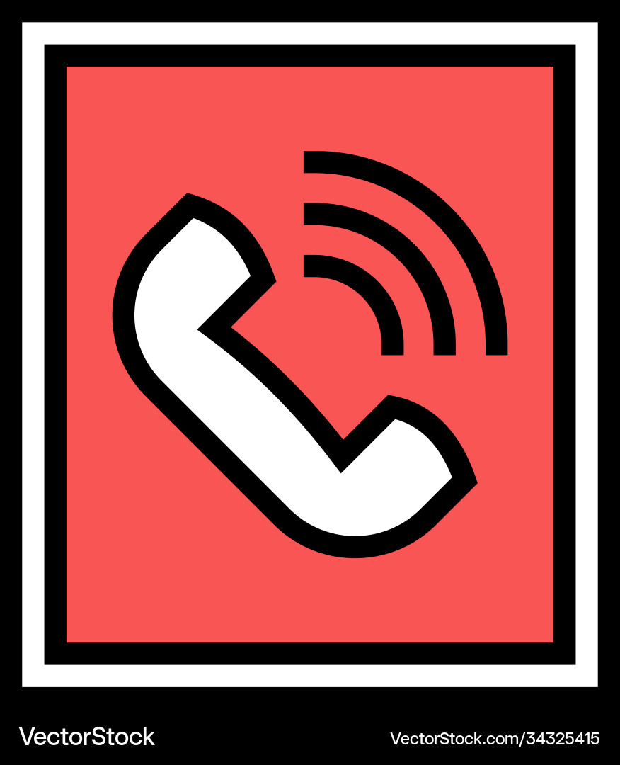 Calling service sign color icon Royalty Free Vector Image